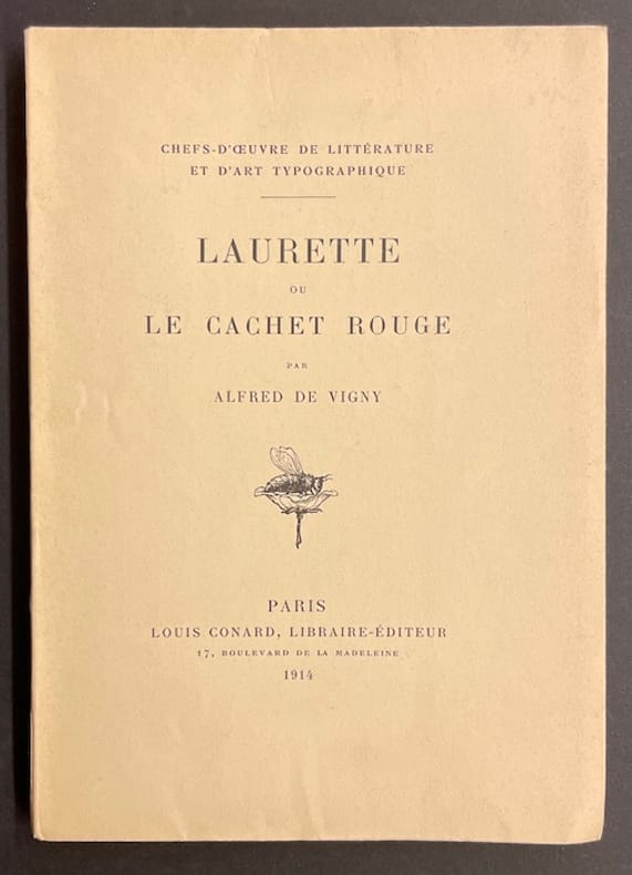 VIGNY (Alfred de) - Laurette ou le cachet rouge. - Livre Rare Book