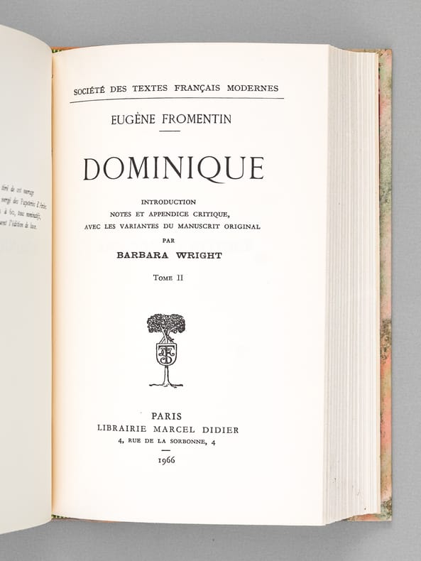 Librairie Marcel Didier - FROMENTIN, Eugène ; WRIGHT, Barbara - Dominique