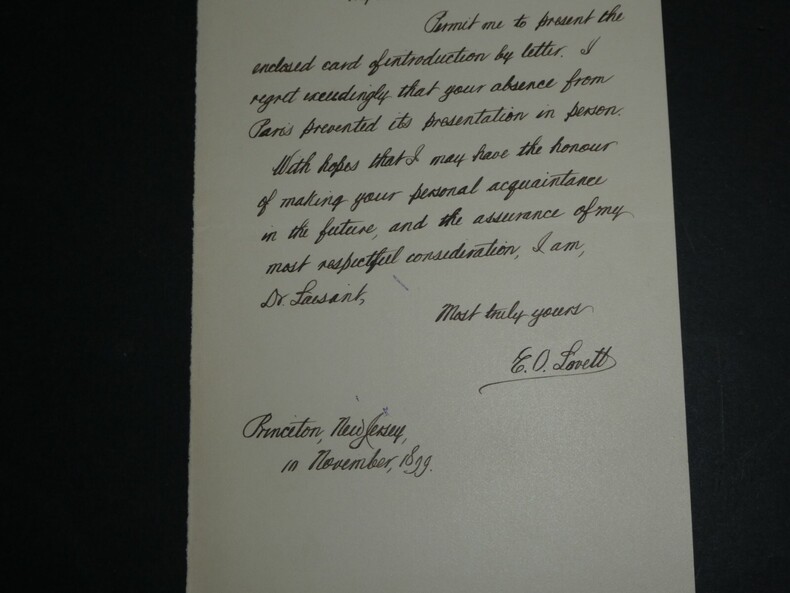 Edgar Odell LOVETT - Edgar Odell LOVETT - LETTRE AUTOGRAPHE SIGNÉE A C.