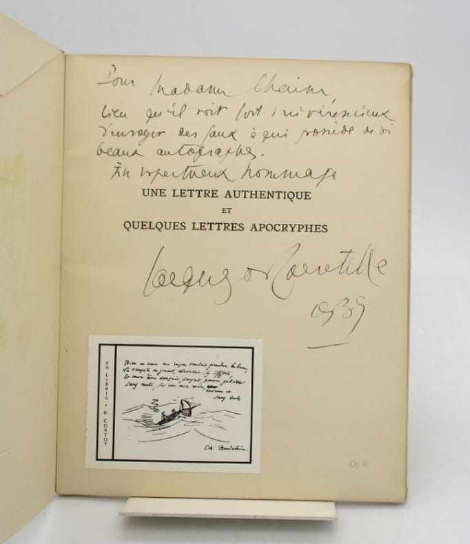 LACRETELLE (Jacques de) - Une lettre authentique et quelques lettres ap ...