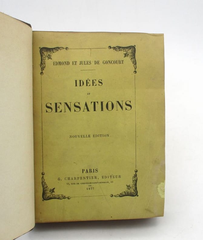 GONCOURT (Edmond et Jules de) - Idées et Sensations - Livre Rare Book