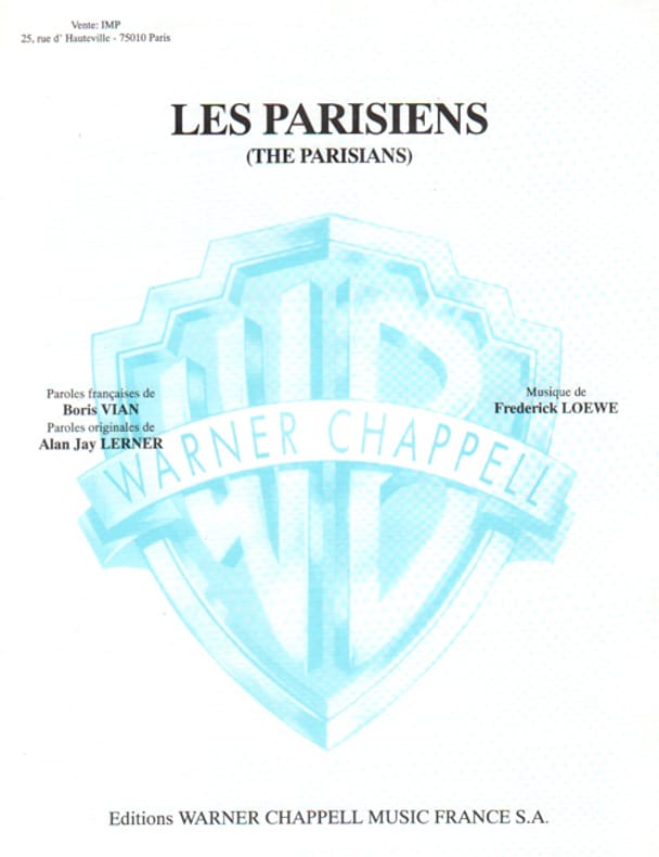- Loewe Frédérick - Vian Boris,Lerner Alan Jay - Partition de la chans ...