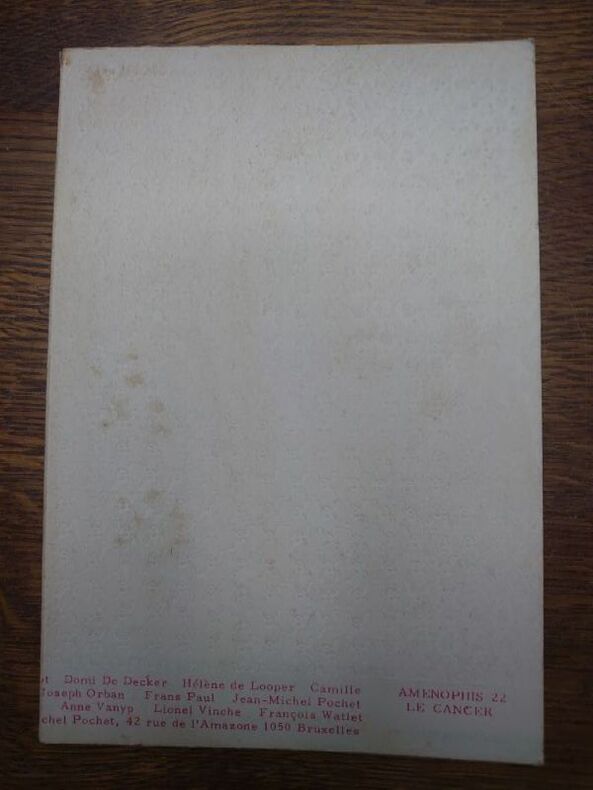 JEAN-LOUIS COLLOT. - Amenophis 22. Bruxelles, 1980. Le cancer.